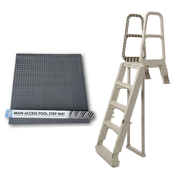 Main Access 4 Step Ladder Guard Mat with Smart Choice Incline Pool ...