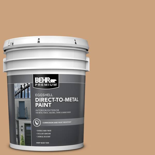 BEHR PREMIUM 5 gal. #270F-4 Peanut Butter Eggshell Direct to Metal ...