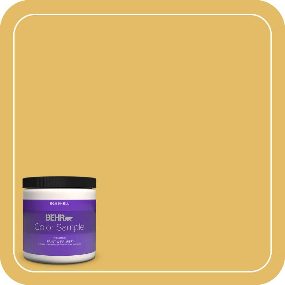 BEHR PREMIUM PLUS 8 oz. #MQ4-12 Dandelion Wish Eggshell Enamel Interior ...