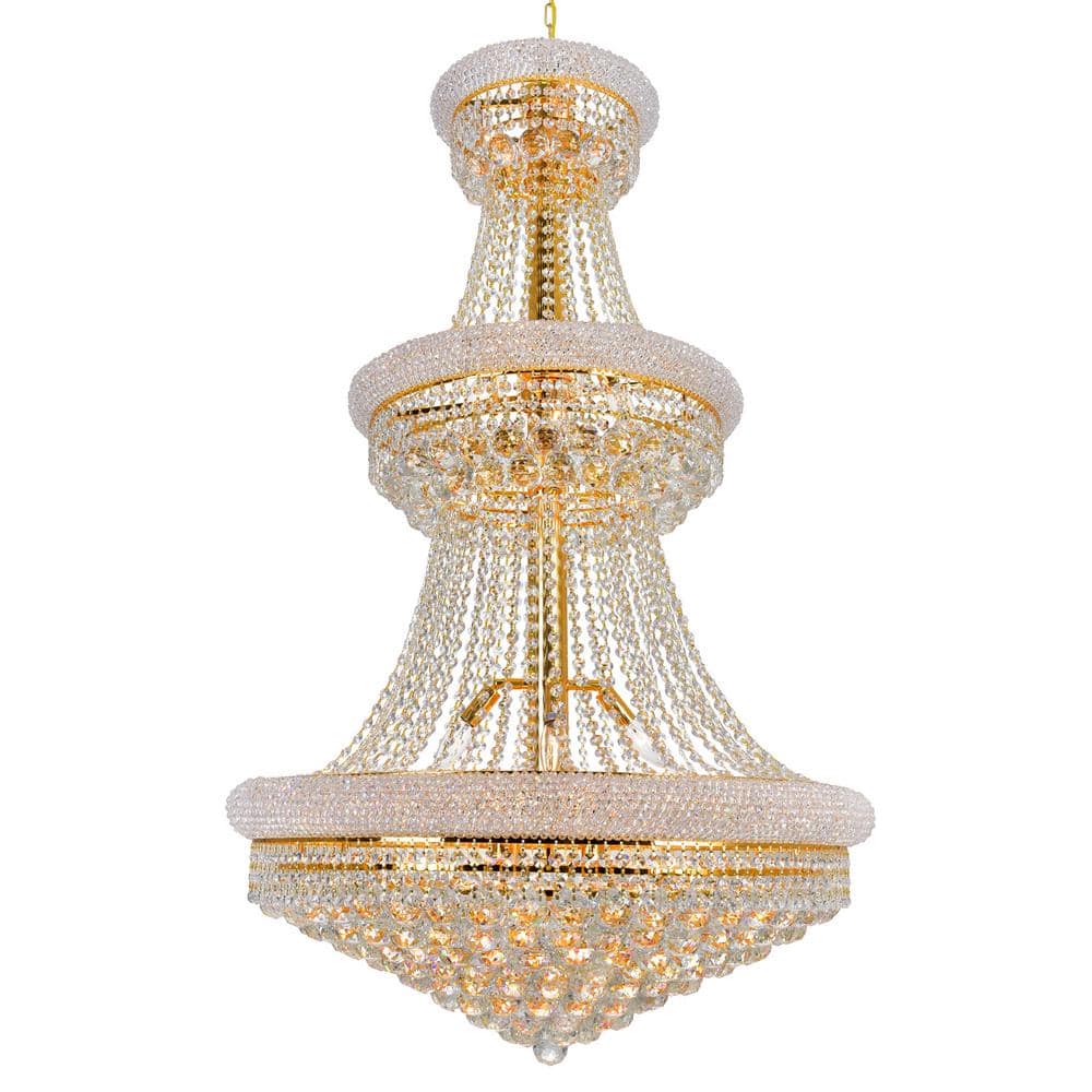 CWI Lighting Empire 32 Light Down Chandelier With Gold Finish 8001P30G ...