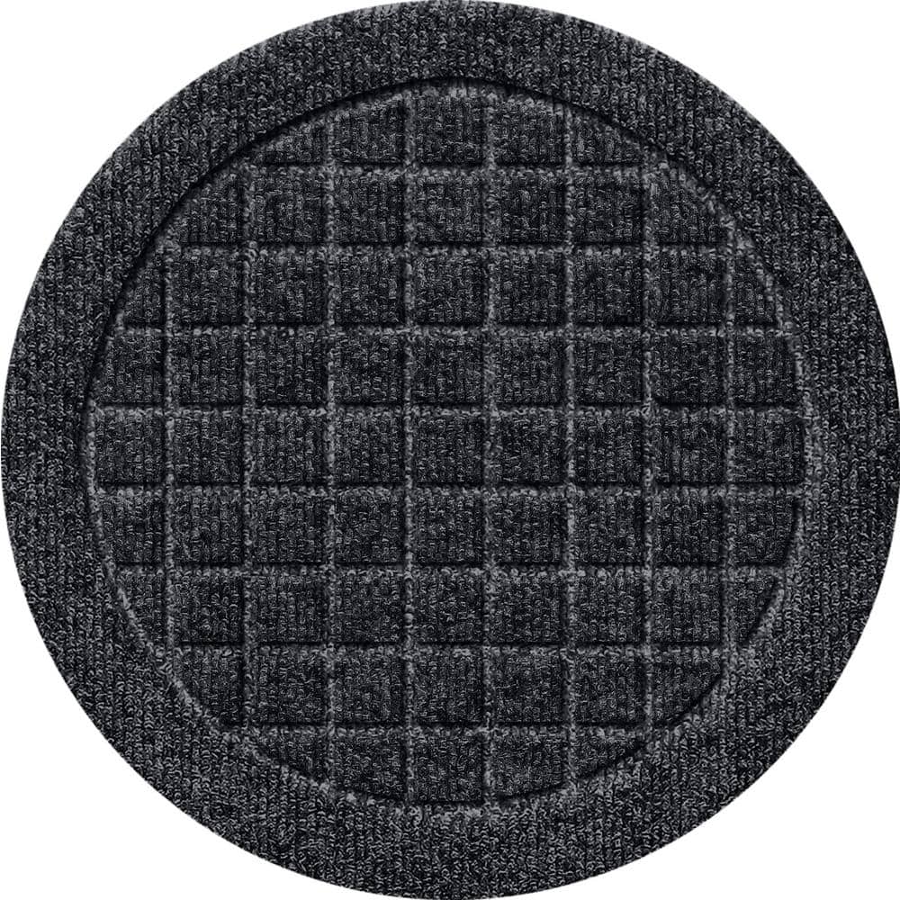 Bungalow Flooring "Waterhog Squares Charcoal 12 in. x 12 in. Polyester ...