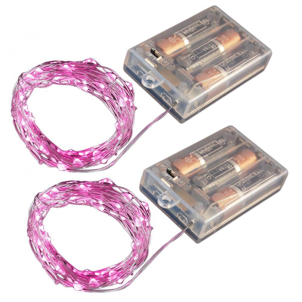 LUMABASE Battery Operated LED Waterproof Mini String Lights with Timer ...