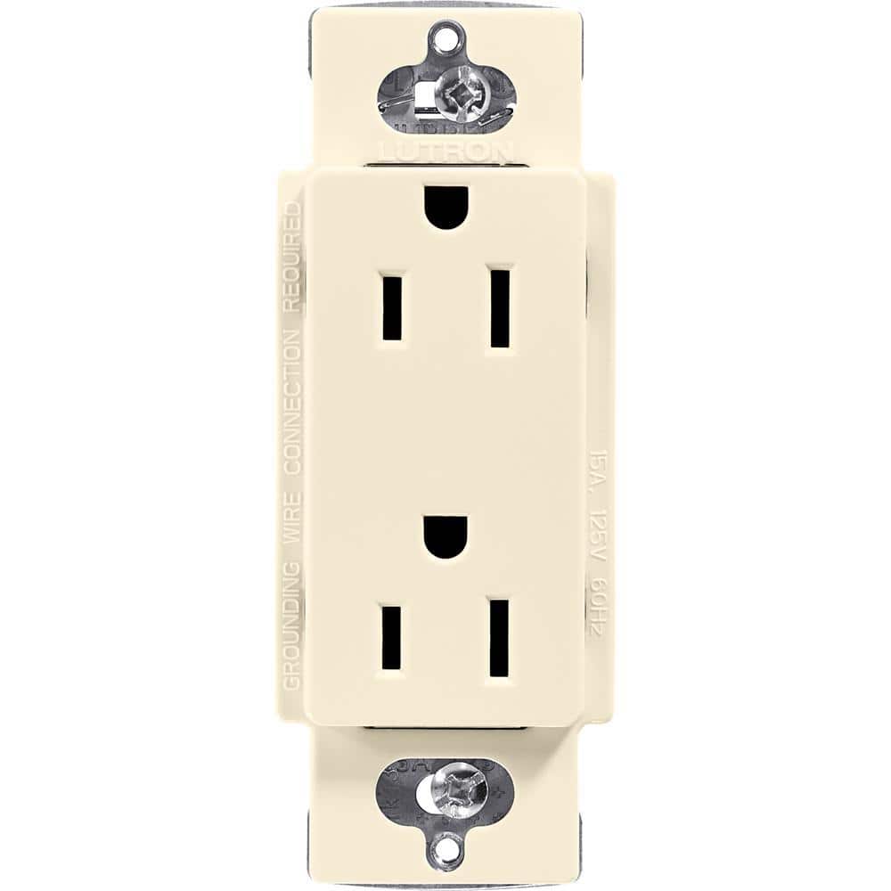 Lutron Claro 15 Amp Duplex Outlet, Almond (CAR-15-AL) CAR-15-AL - The ...
