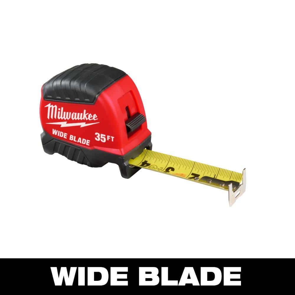 Milwaukee 35 ft. Wide Blade Tape Measure With 18 ft. Reach 48-22-1235 ...