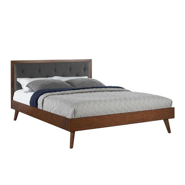 Mid century upholstered bed frame store