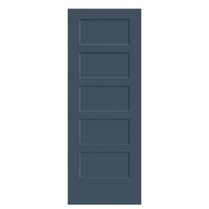 Masonite 28 in. x 80 in. 5-Panel Bayshore Single Bore Solid Core Truly ...