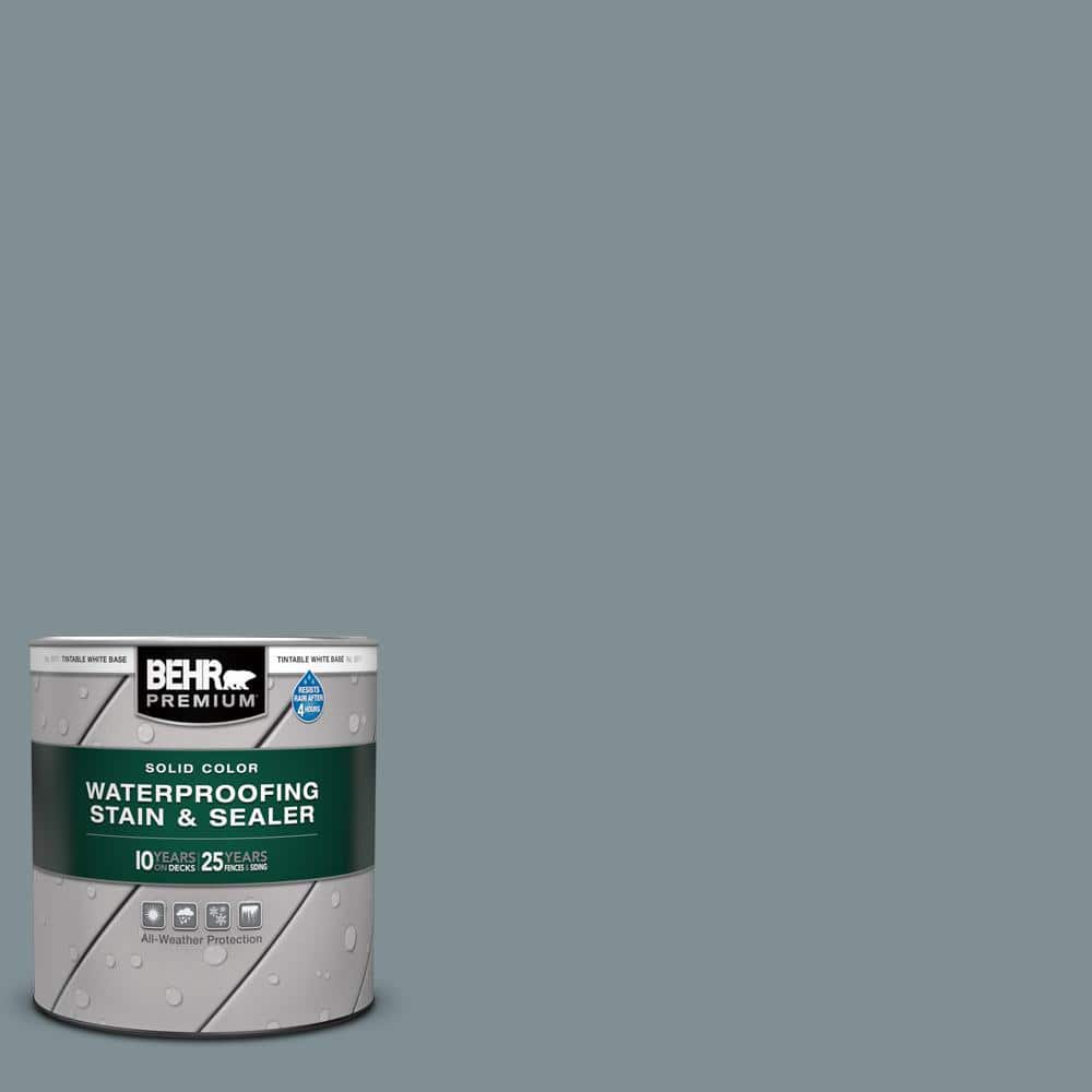 BEHR PREMIUM 1 qt. #740F-4 Dark Storm Cloud Solid Color Waterproofing ...