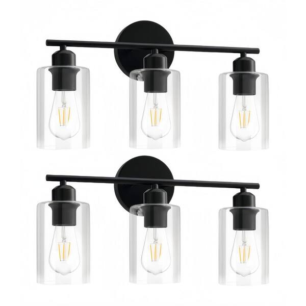 INFINITEINSPIRE HOME LLC Modern 24 in. 3-Light Black LED Bathroom ...