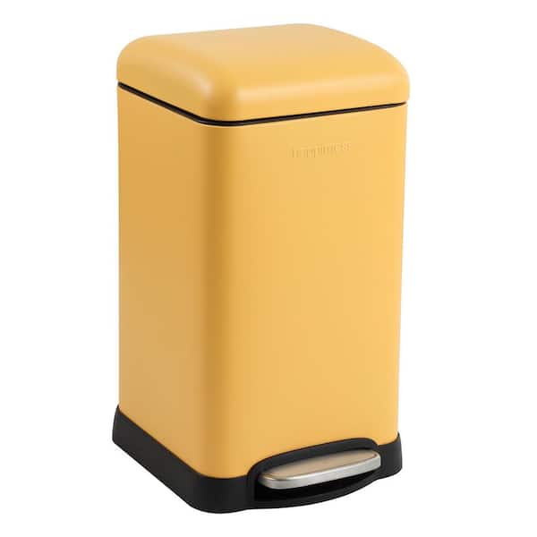 happimess Betty Retro Mini 3.2 Gal. Daffodil Yellow Step-Open Trash Can ...