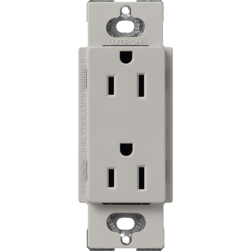 Lutron Claro 15 Amp Duplex Outlet, Pebble (SCR-15-PB) SCR-15-PB - The ...