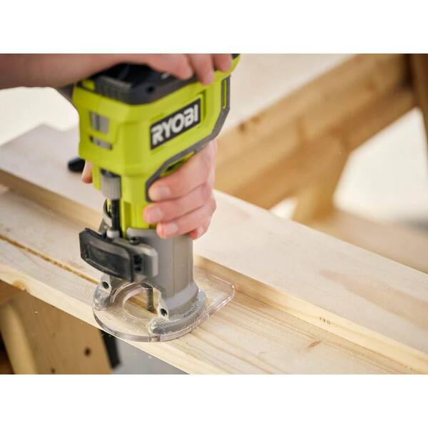 RYOBI ONE+ 18V Cordless Compact Fixed Base Router with 2.0 Ah Battery ...