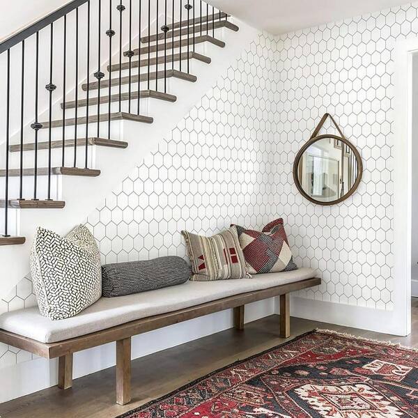 Gray Geometric Hexagon Contact Paper Peel and Stick Wallpaper Roll Set ...