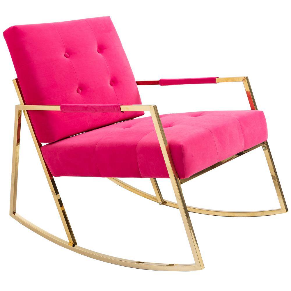 MOJAY Red Velvet Rocking chair with Stainless steel feet WH-202200884 ...