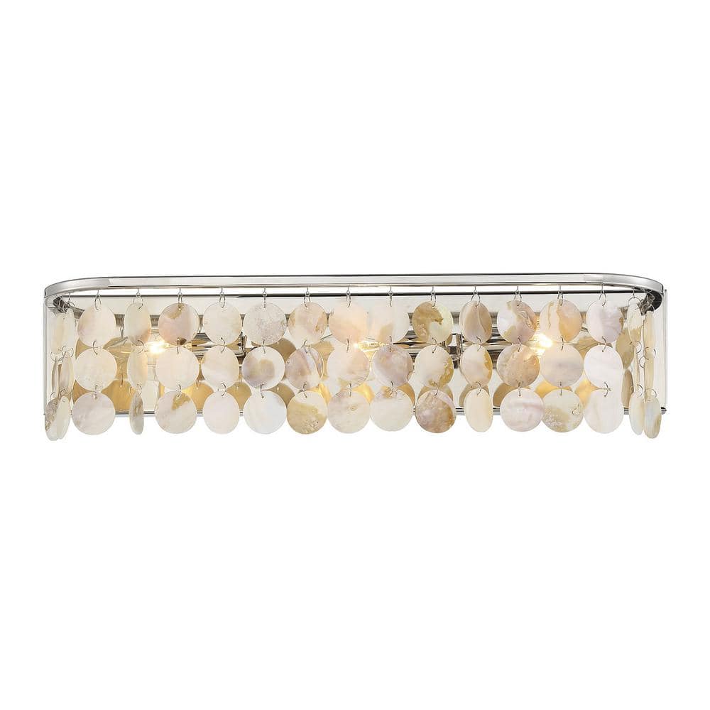 TUXEDO PARK LIGHTING 22 in. W x 5 in. H 3-Light Small Polished Nickel ...