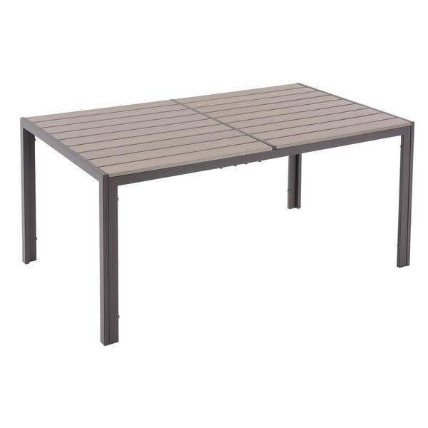 Sonkuki Square Steel Outdoor Patio Dining Table with Durable HIPS ...