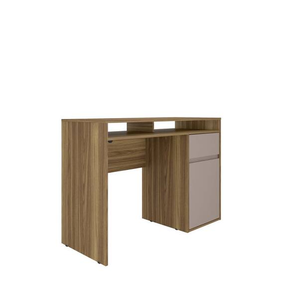 TECHNI MOBILI 43 in. W Rectangular Walnut Home Office Computer Workstation Desk with Storage RTA 957D WAL The Home Depot