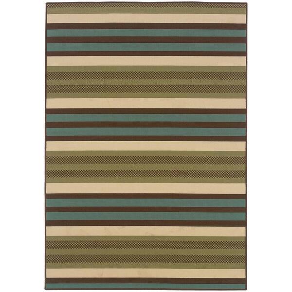 Home Decorators Collection Candy Stripe Green/Brown 8 ft. x 11 ft ...