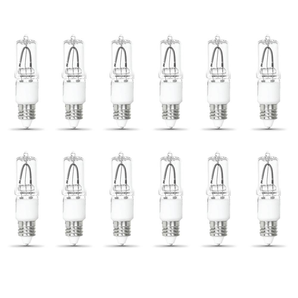 Feit Electric 100-Watt T4 Mini-Candelabra E11 Base Dimmable Halogen ...