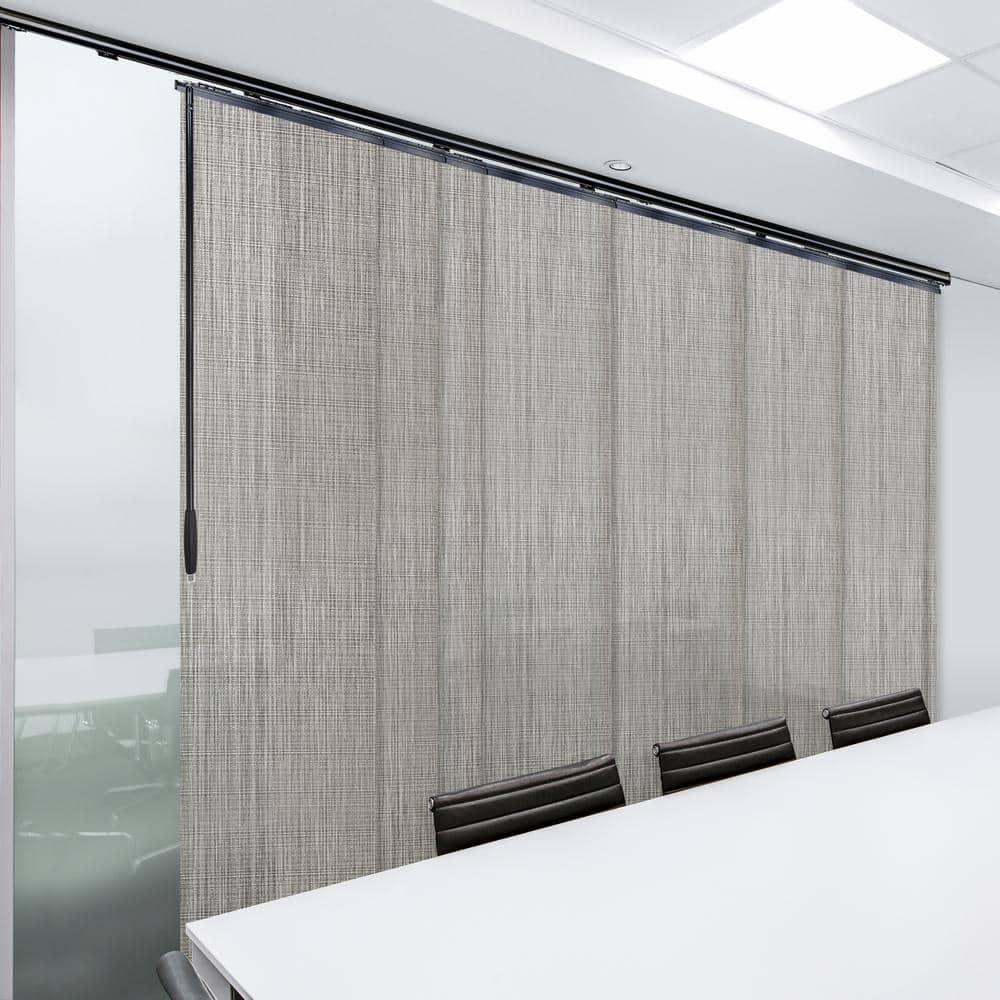 EMOH Stone 110 in. - 153 in. W x 94 in. L Adjustable 7-Panel in Black ...