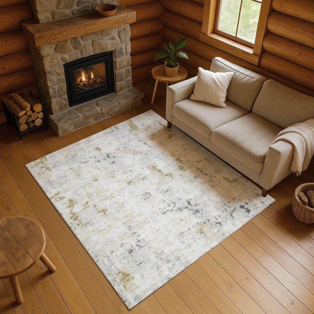Addison Rugs Mayfield Premium Machine Washable Abstract AMF1753 Linen 9 ...
