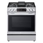 GE 30 in. 5.6 cu. ft. Slide-In Gas Range with Self-Cleaning Convection ...