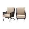 Hampton Bay Bayhurst Black Wicker Outdoor Patio Rocking Lounge Chair ...