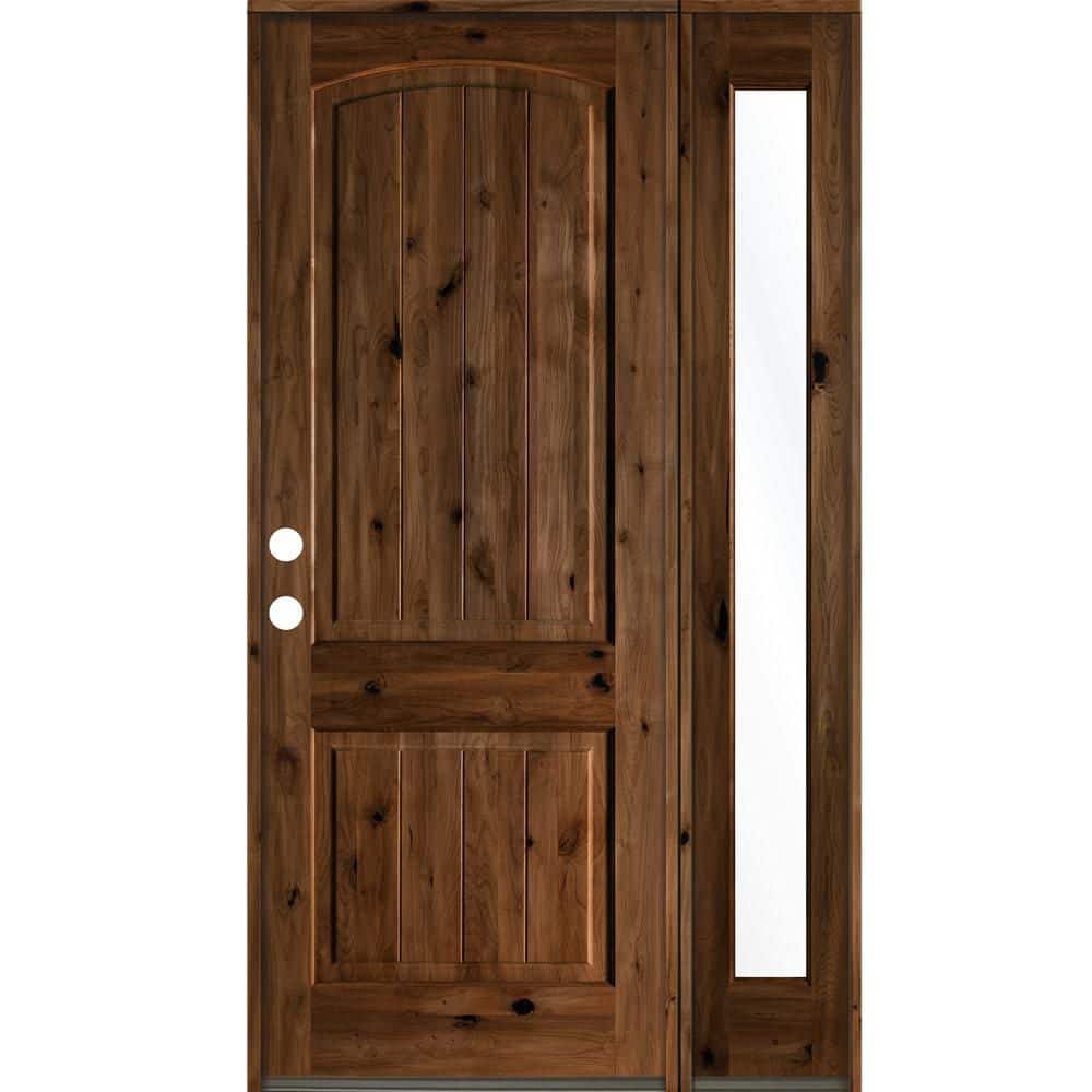 Krosswood Doors 46 in. x 96 in. Rustic knotty alder Right-Hand/Inswing ...