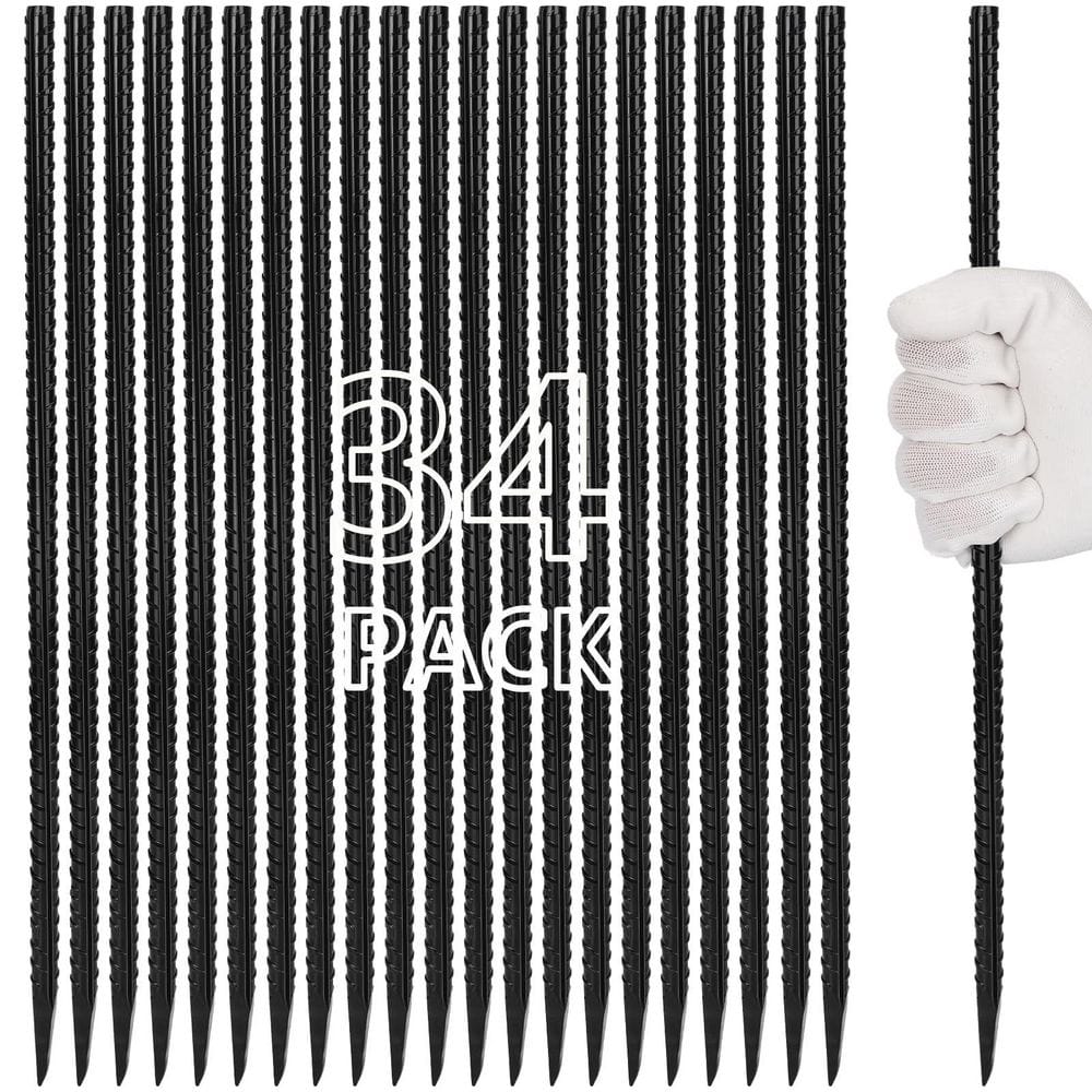 Laybus 16 in. Rebar Stakes Heavy Duty Metal Spikes for Concrete Timber ...