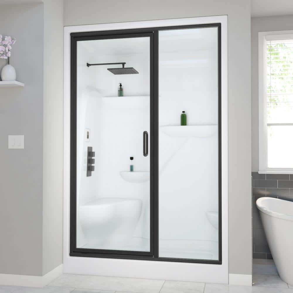 Aquatic Lomita 36 in. x 90 in. Steam Shower Enclosure in White, Center ...