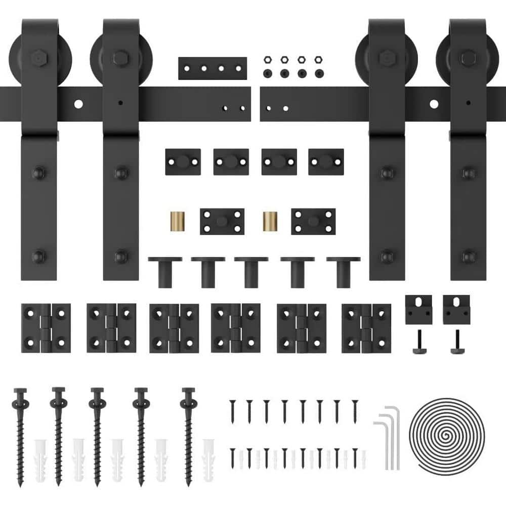 WINSOON 80 in. Bi-Fold Sliding Barn Door Hardware Track Kit for 4 ...
