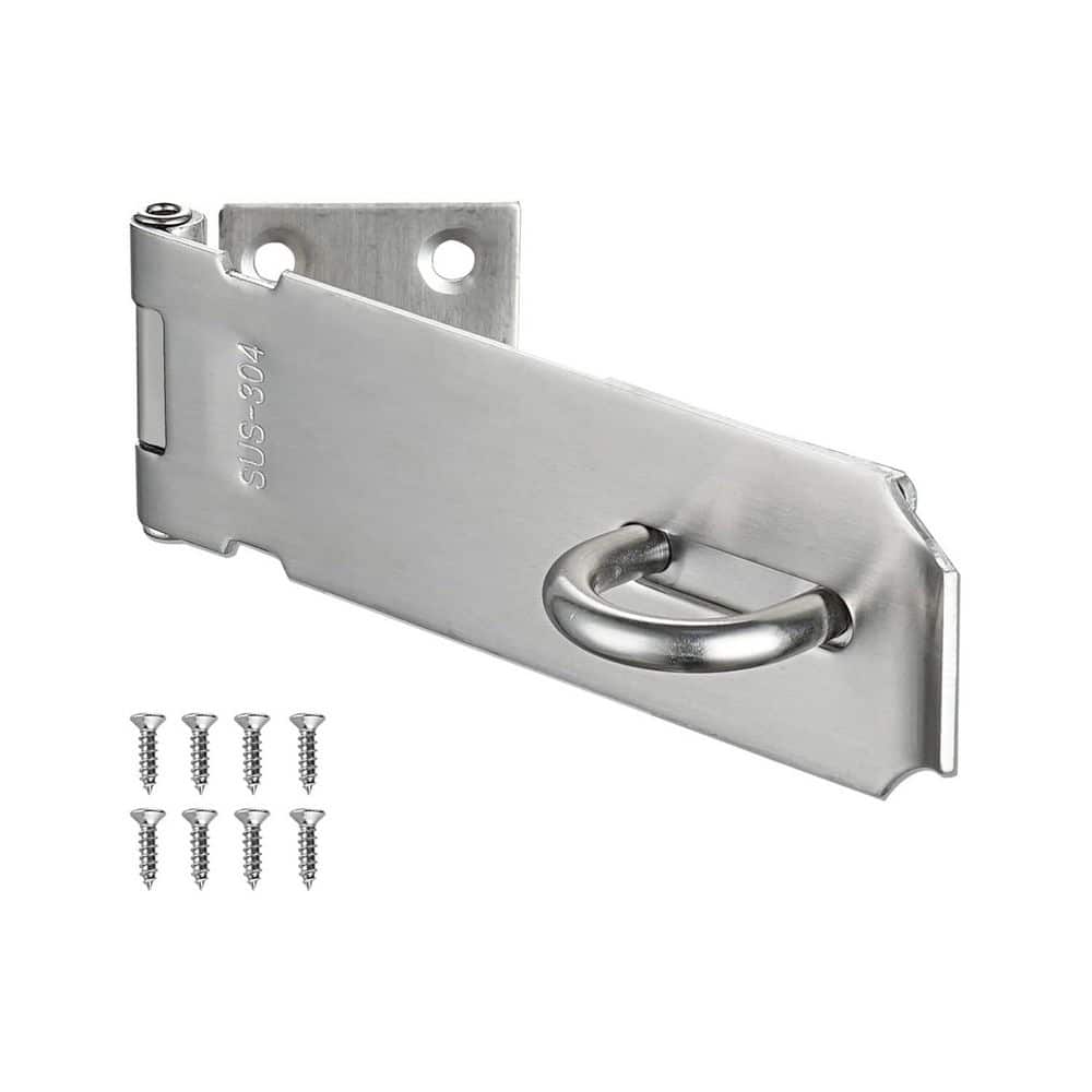 5 Inch Stainless Steel Door Hasp Latch Lock Brushed Finish with Clasp ...