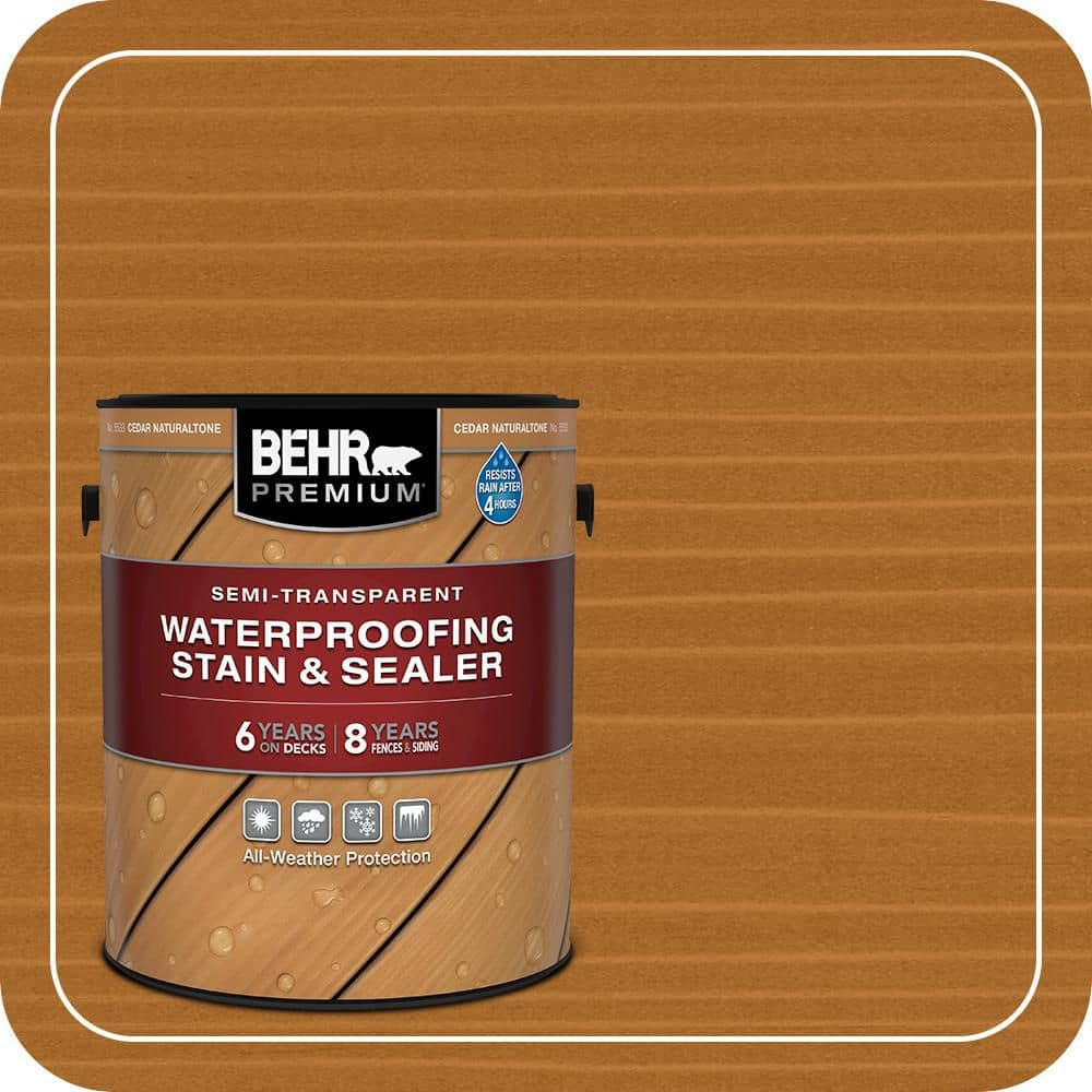 BEHR PREMIUM 1 gal. #ST-533 Cedar Naturaltone Semi-Transparent ...