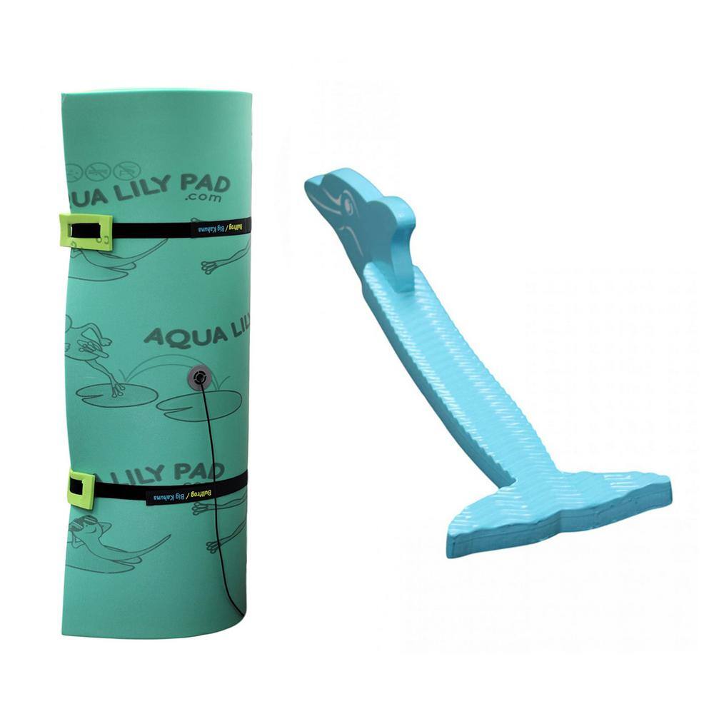 Aqua Lily Pad 20 ft. Aqua Bullfrog Floating Island with Dolphin ...