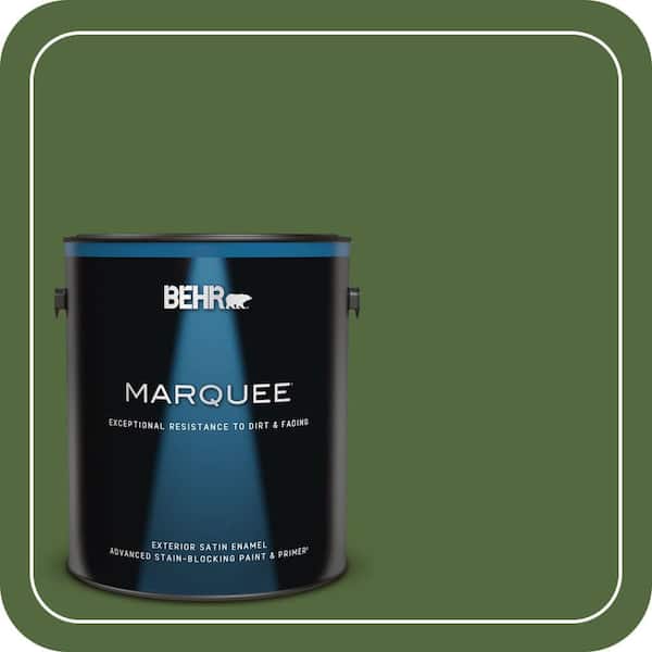 BEHR MARQUEE 1 gal. #M380-7 Alfalfa Extract Satin Enamel Exterior Paint ...