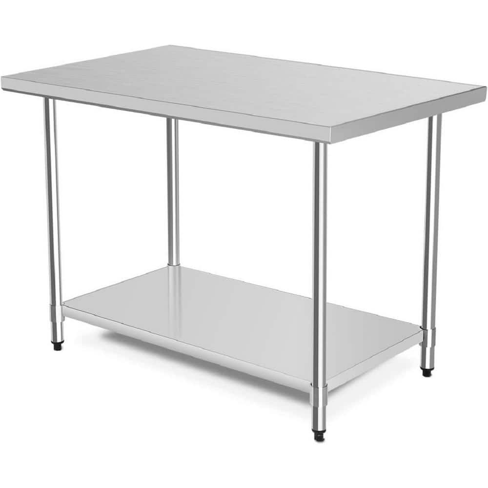 Costway Silver Stainless Steel 48 in. Kitchen Prep Table HCST01825 ...