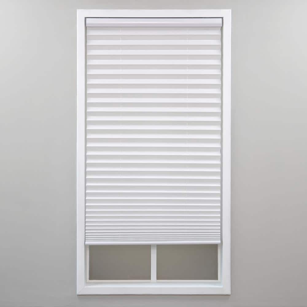 StyleWell White Cordless Light Filtering Polyester Pleated Shades - 24 ...