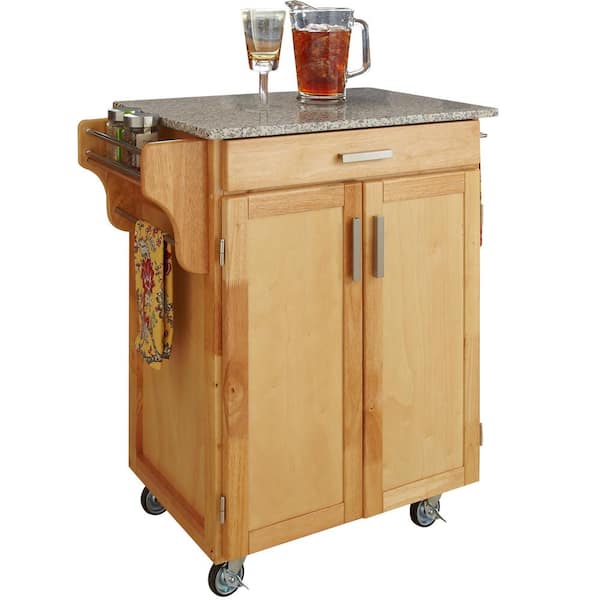 HOMESTYLES Cuisine Natural Kitchen Cart with Salt and Pepper Gray ...
