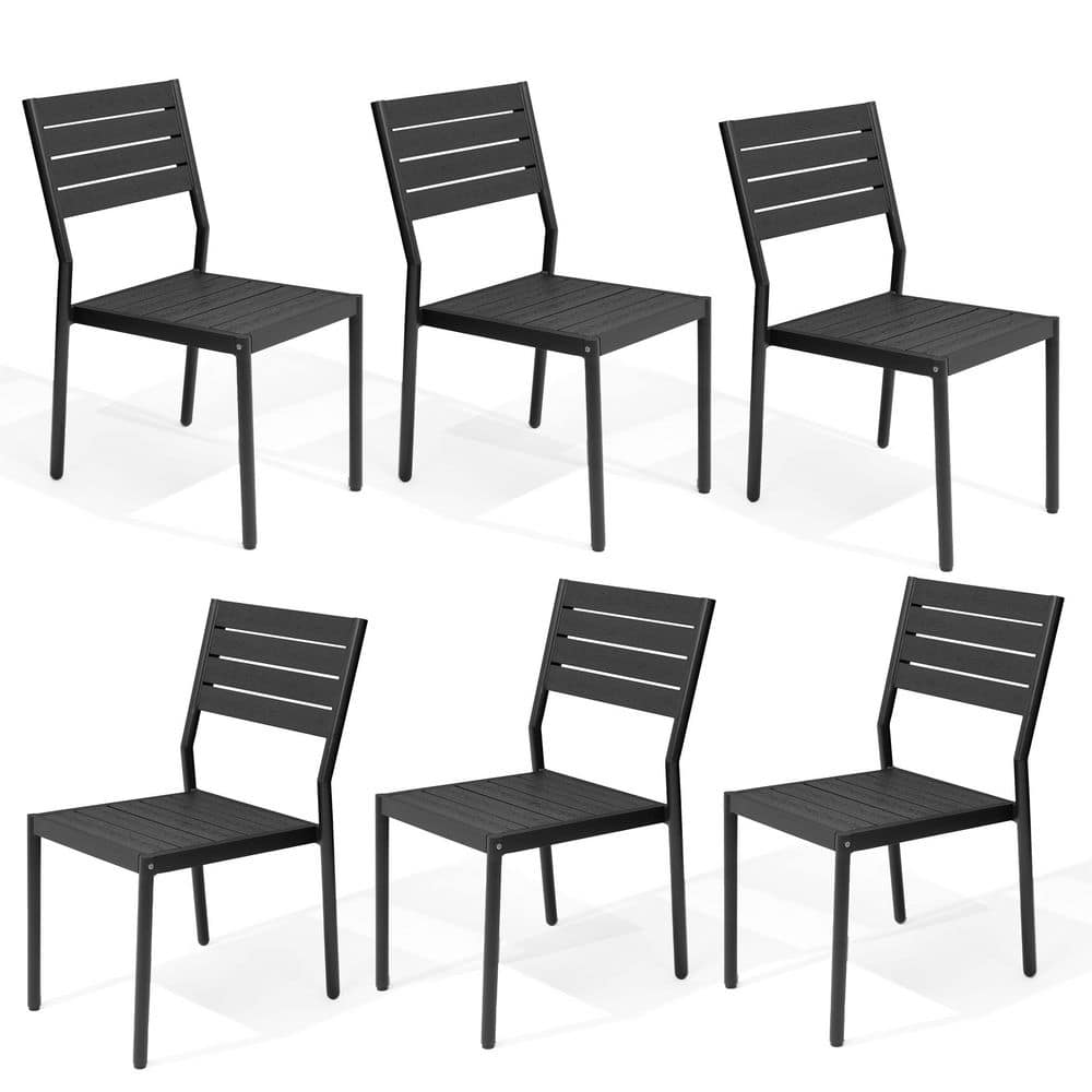 Pellebant Stackable Outdoor Dining Chairs Aluminum Armless Patio Dining ...