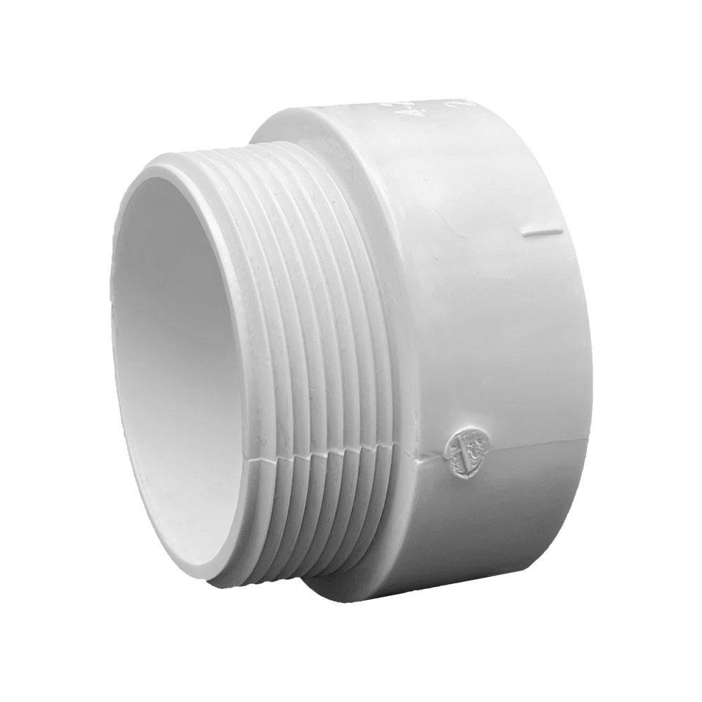 VPC 2 in. PVC DWV Hub x MPT Male Adapter 34-LP109-020B - The Home Depot