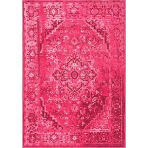nuLOOM Reiko Vintage Persian Pink 8 ft. x 10 ft. Area Rug-MCGZ01B-8010 ...