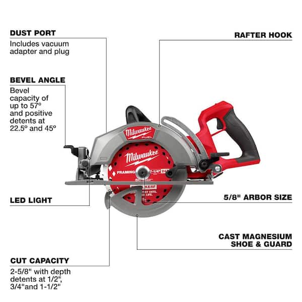 Milwaukee M18 FUEL 18V Lithium-Ion Cordless 7-1/4 in. Rear Handle ...