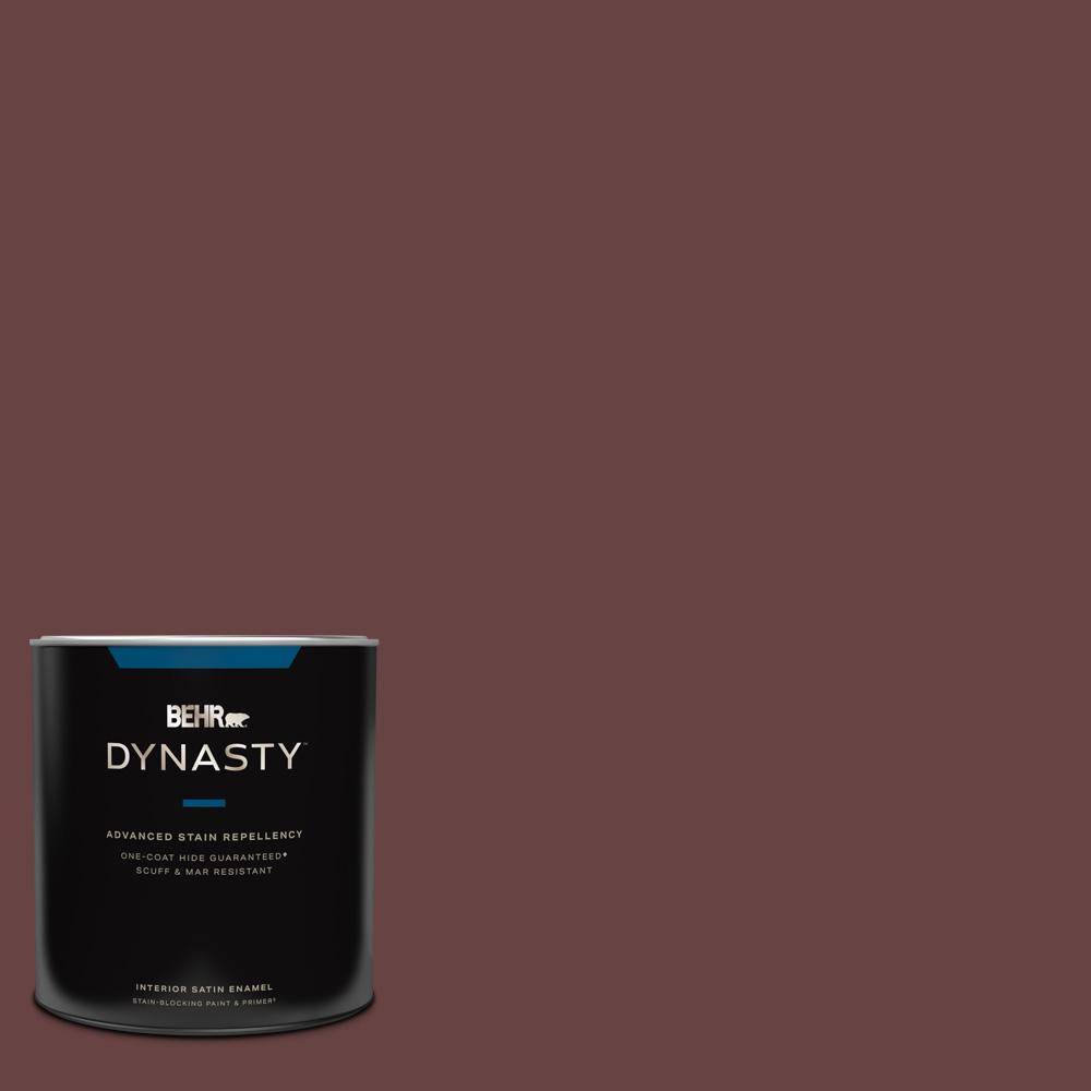 BEHR DYNASTY 1 qt. #MQ1-14 Twinberry One-Coat Hide Satin Enamel ...