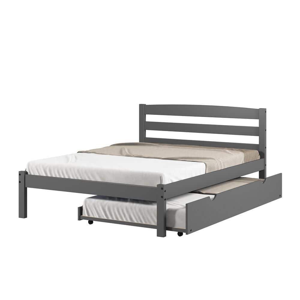 Donco Kids Grey Full Econo Bed with Trundle 575-FDG_503-DG - The Home Depot