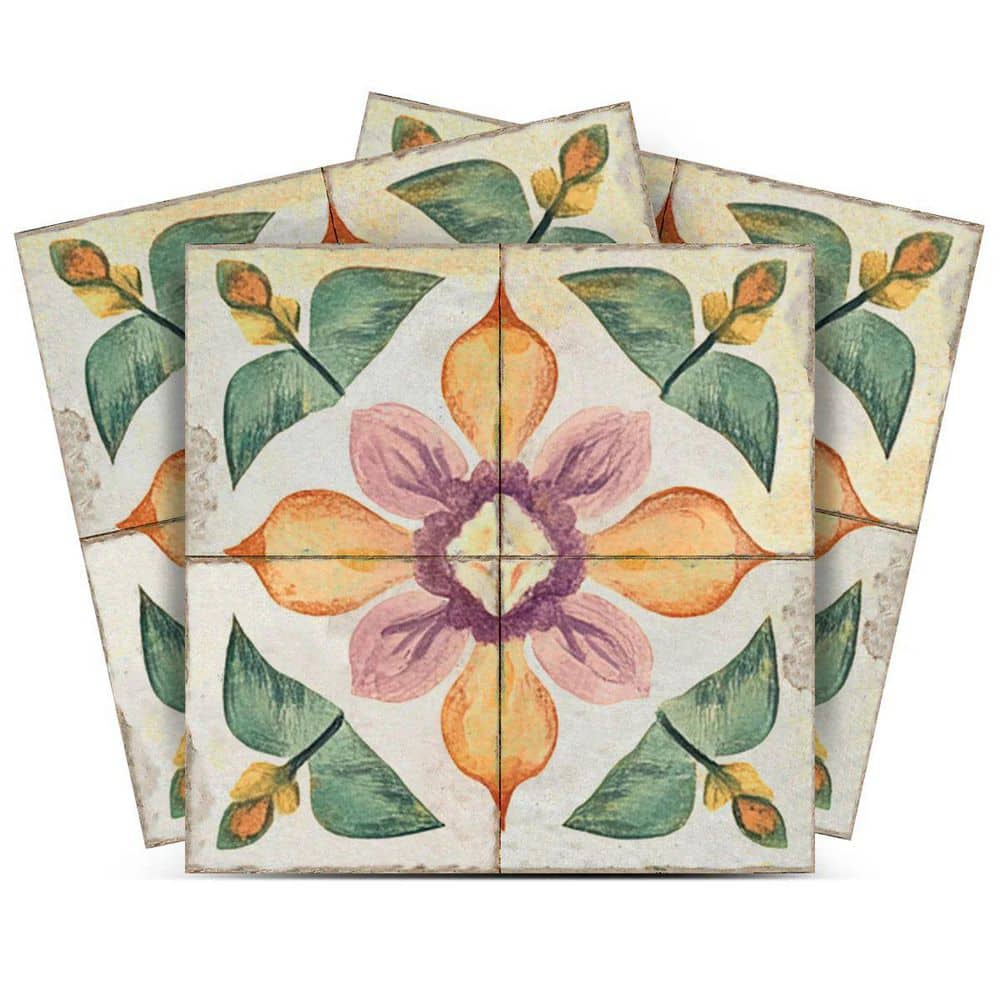 MI ALMA Purple and Orange R341 12 in. x 12 in. Vinyl Peel and Stick ...