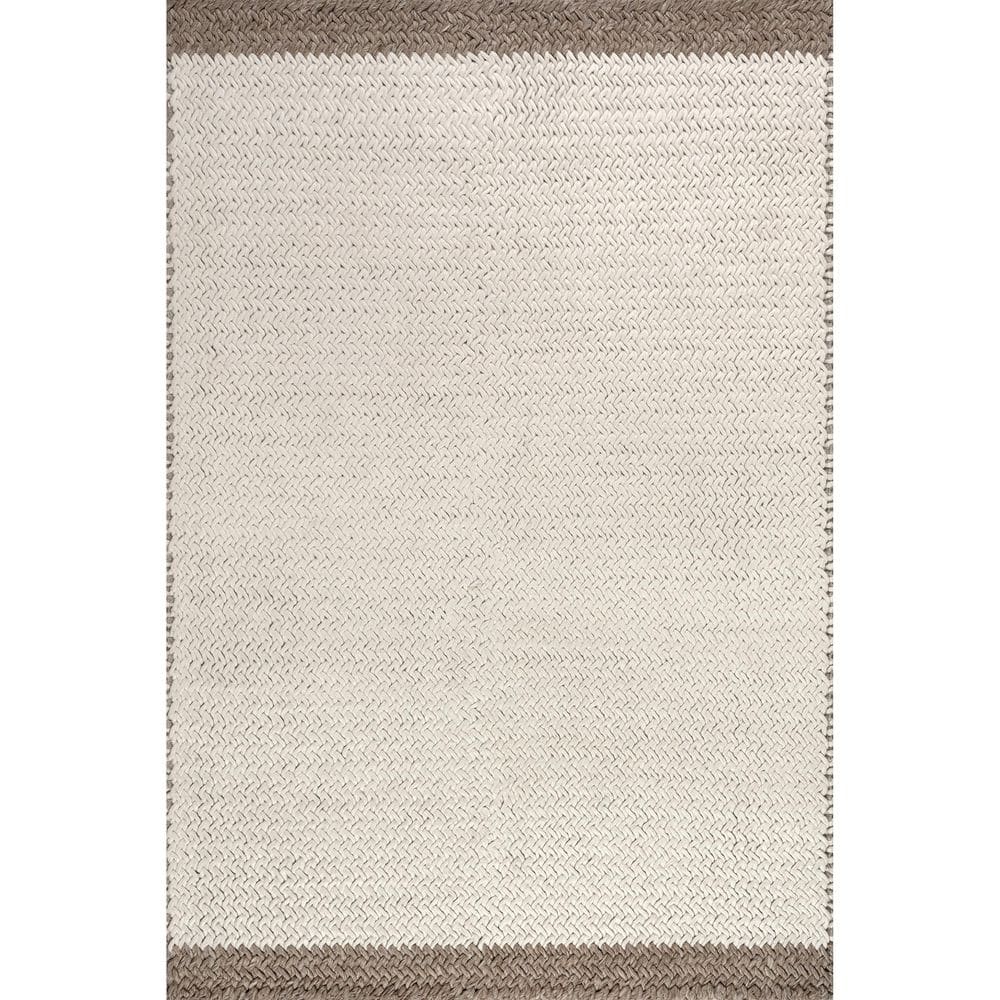 RUGS USA Dune Wool Ivory 5 ft. x 8 ft. Indoor/Outdoor Patio Area Rug ...