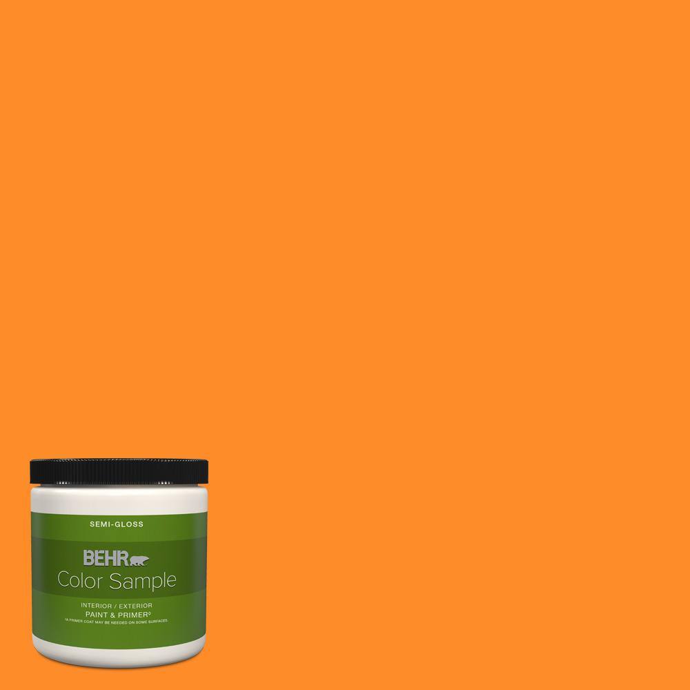 BEHR PREMIUM PLUS 8 oz. #S-G-280 Mango Madness Semi-Gloss Interior ...