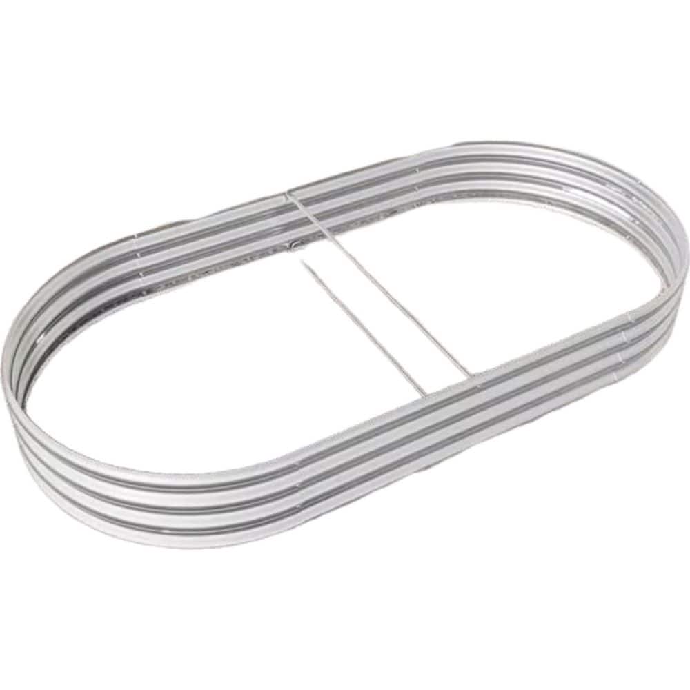 88.98 in. L x 44.68 in. W x 11.42 in. H Metal Silver Raised Garden Bed with Galvanized ...