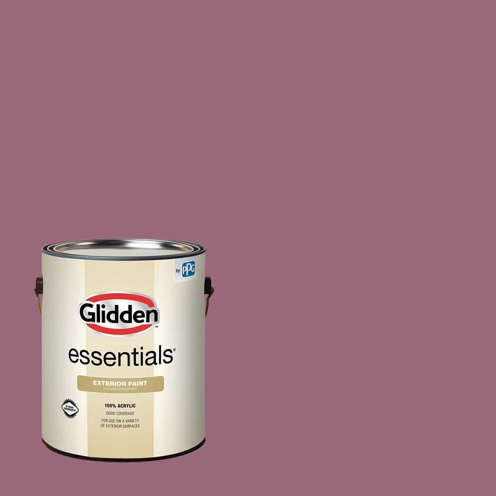 Glidden Essentials 1 gal. PPG1045-6 Wild Geranium Satin Exterior Paint ...