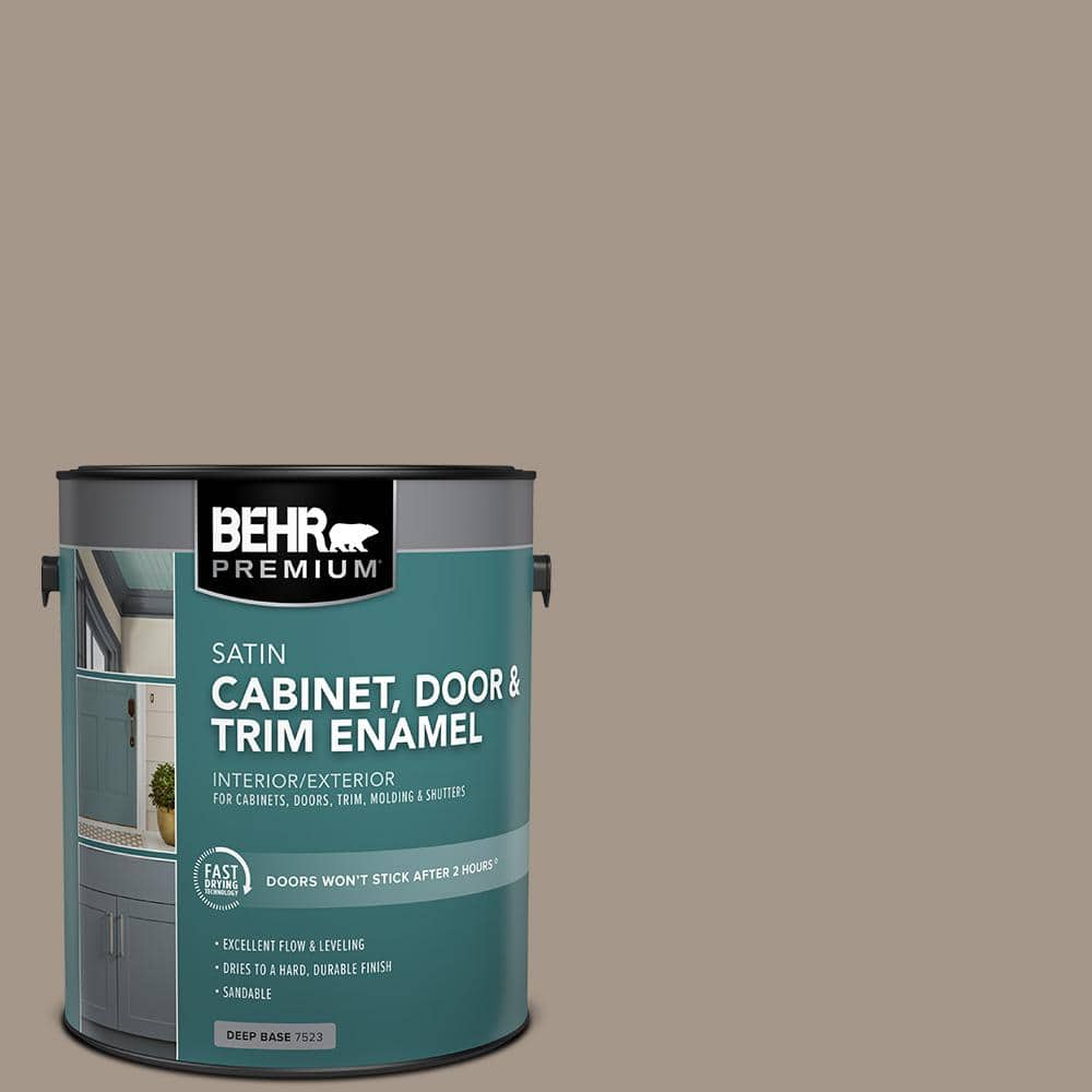 BEHR PREMIUM 1 gal. #N220-4 Shiitake Satin Enamel Interior/Exterior ...