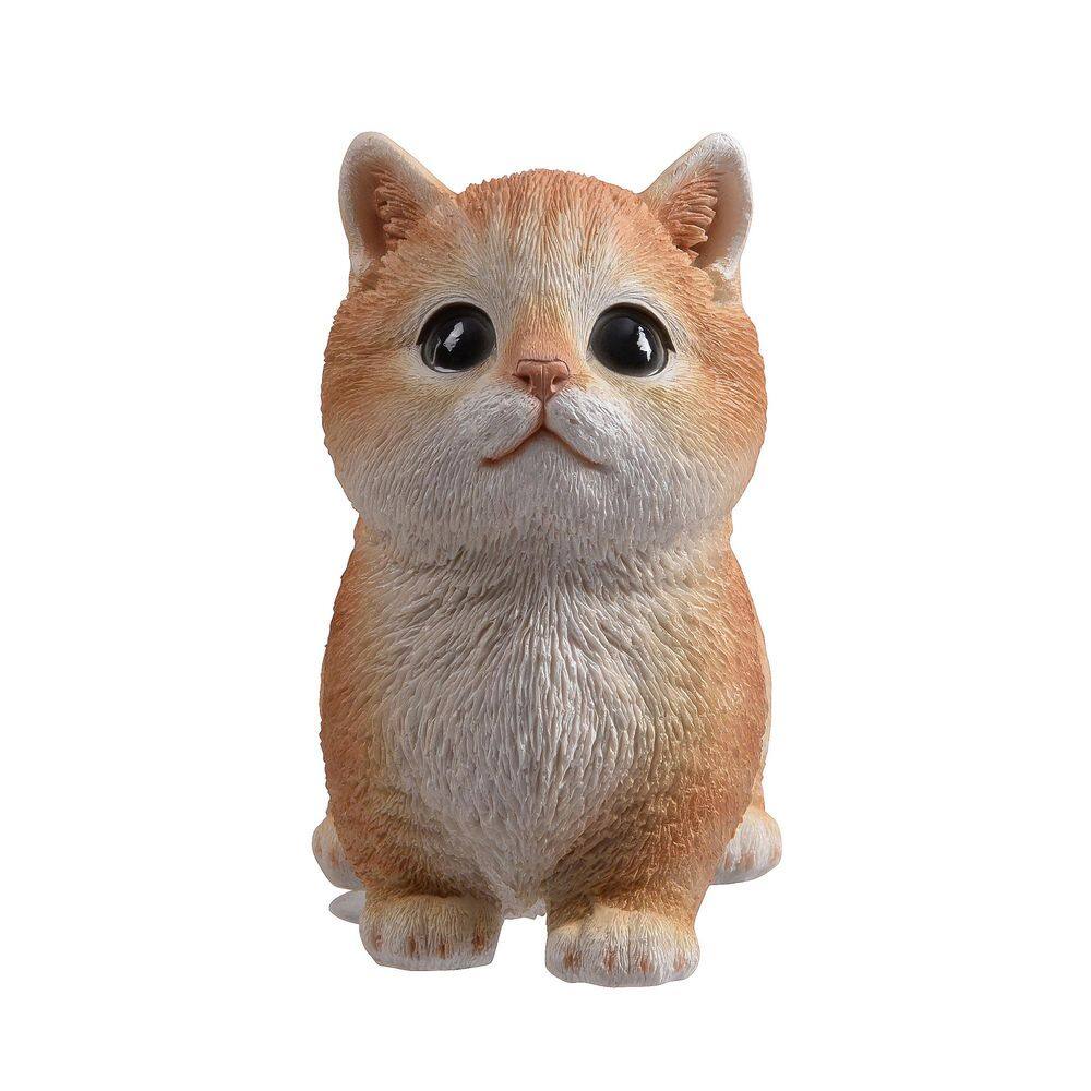 HI-LINE GIFT LTD Sitting Cat Orange Tabby Statue 87698-02 - The Home Depot